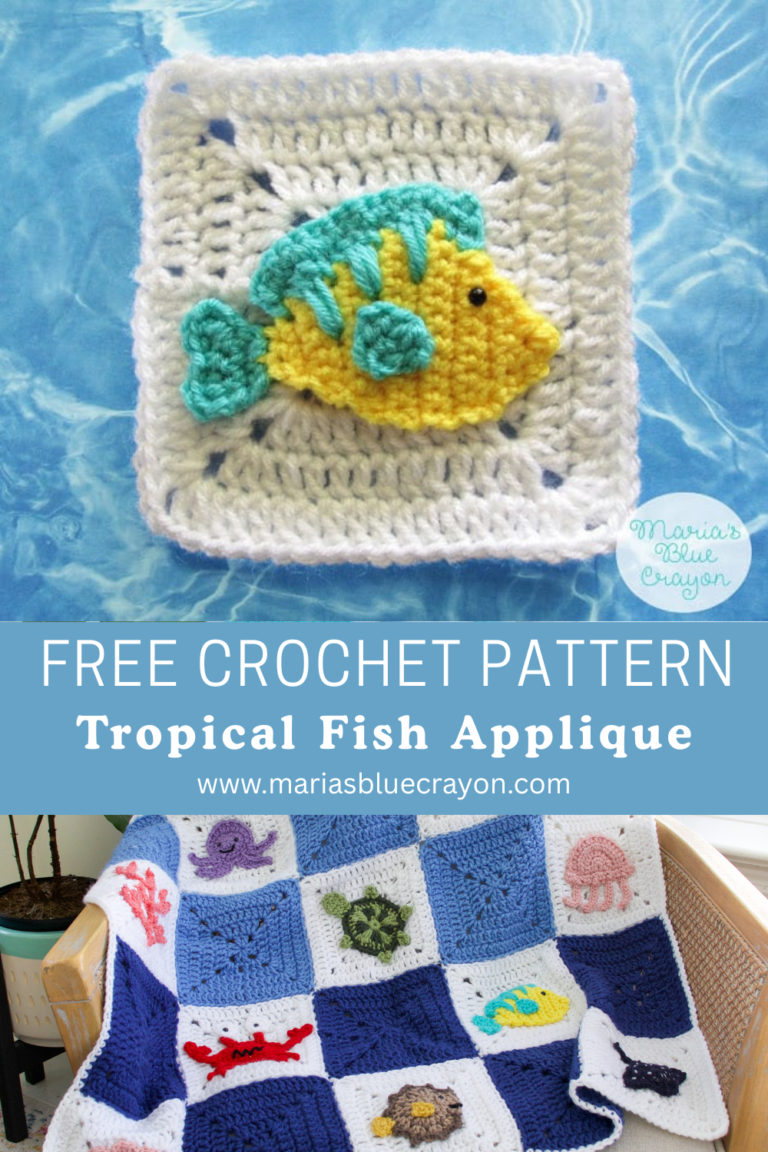 Crochet Tropical Fish Applique Free Pattern - Maria's Blue Crayon