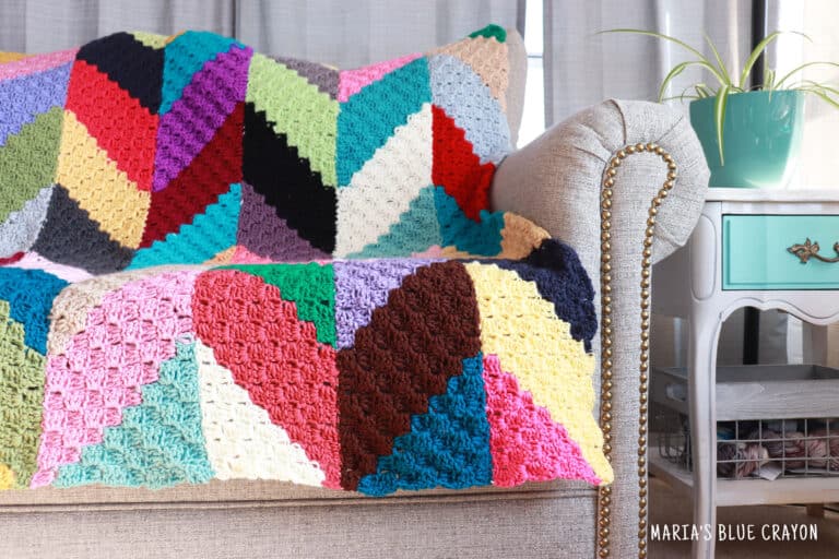 Crochet Scrap Blanket Tutorial - Maria's Blue Crayon