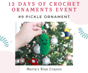 Crochet Pickle Ornament - Free Pattern - Maria's Blue Crayon