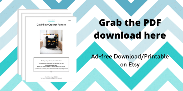 Free Crochet Cat Pillow Pattern - Maria's Blue Crayon