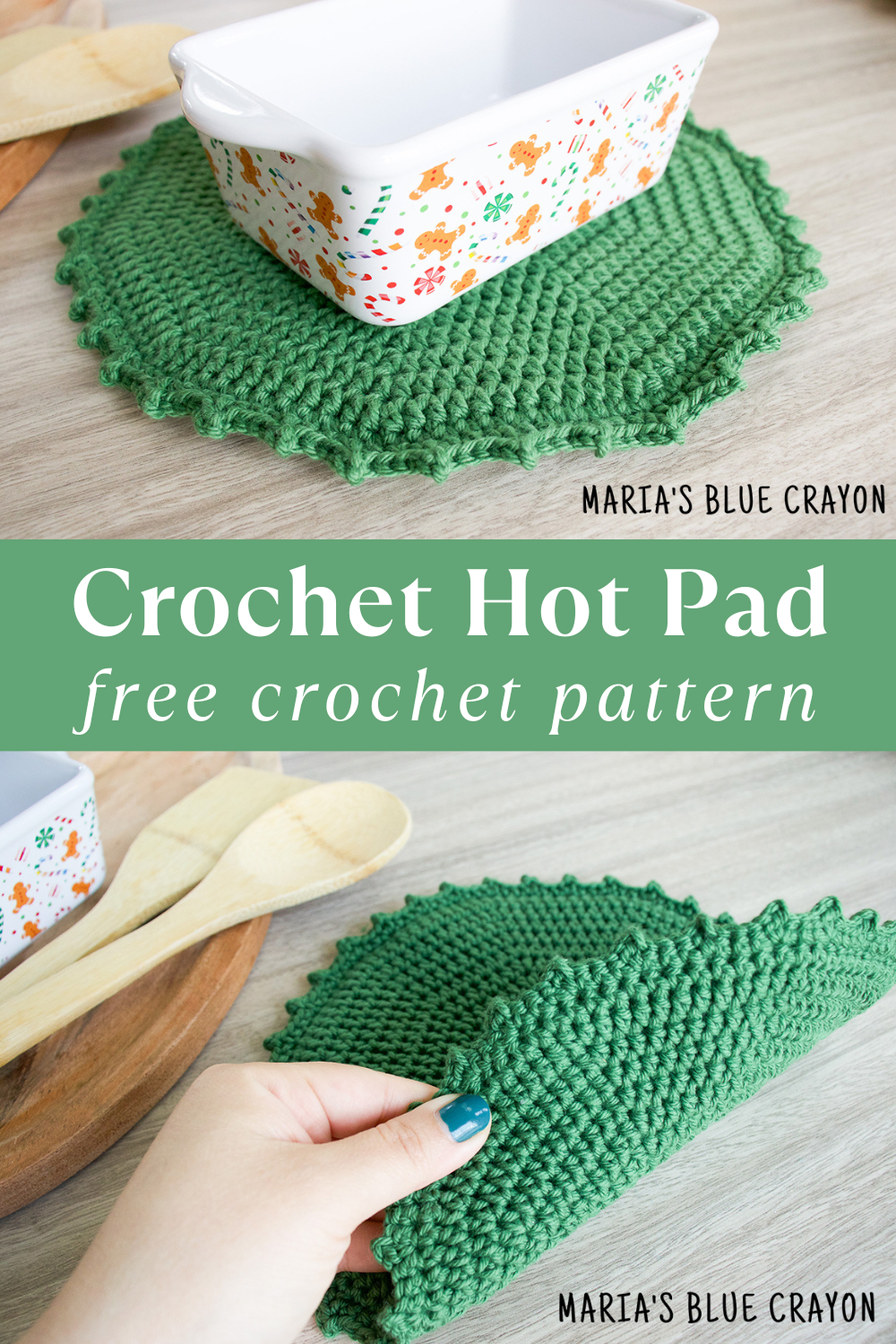 Crochet Double Sided Hot Pad Free Pattern - Maria's Blue Crayon