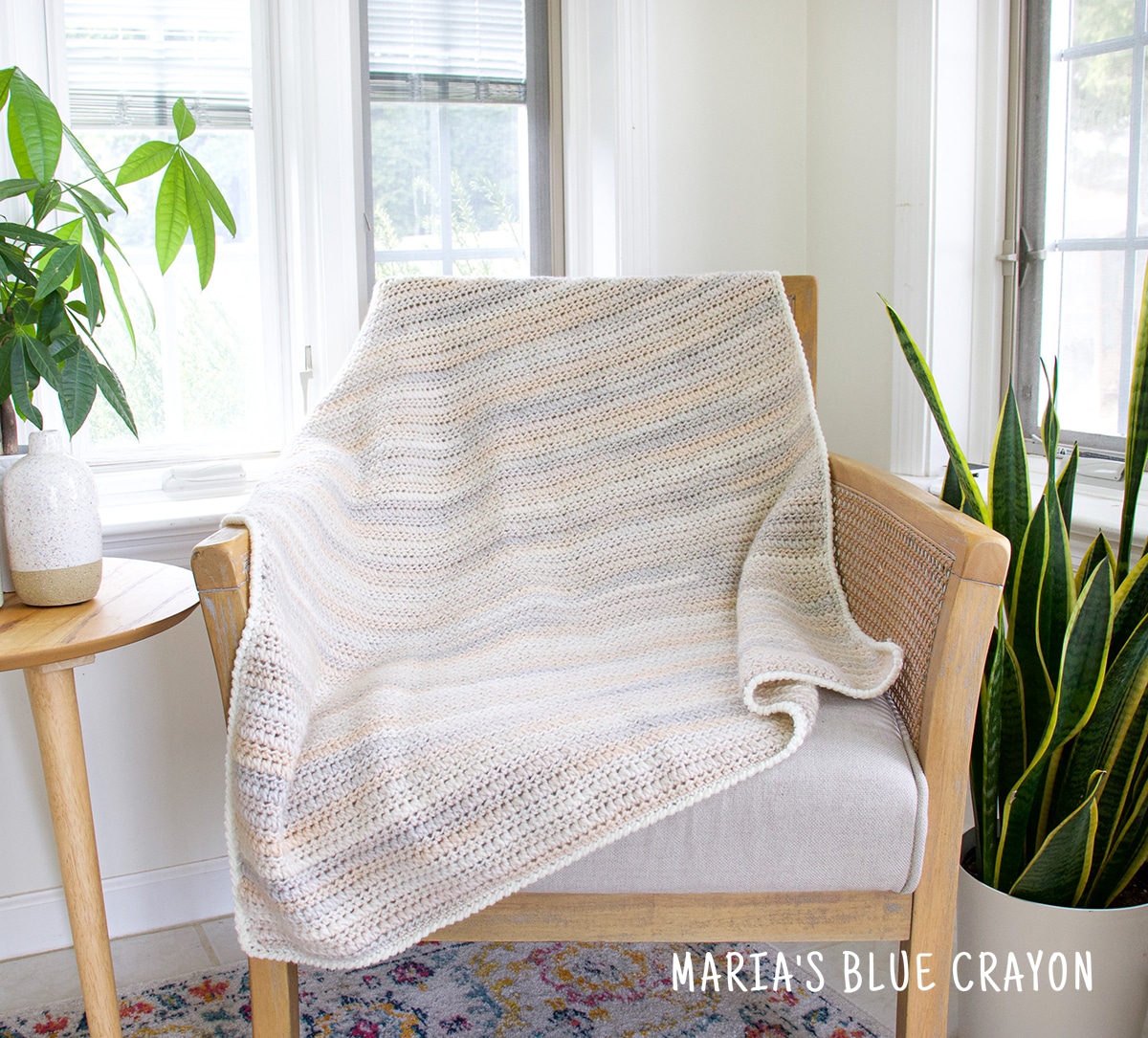 Caron Blossom Cake Crochet Blanket Free Pattern - Maria's Blue Crayon