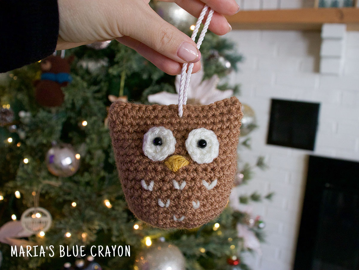 Crochet Woodland Owl Ornament Free Pattern - Maria's Blue Crayon